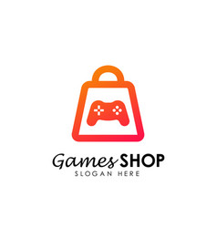 Games store logo icon design template game shop Vector Image