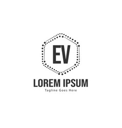 Initial ev logo template with modern frame Vector Image