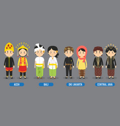 Character wearing sundanese traditional dress Vector Image