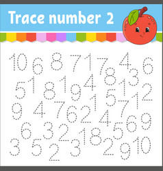 Trace and write numbers handwriting practice Vector Image