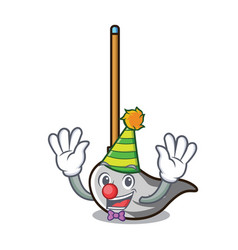 Clown mop mascot cartoon style Royalty Free Vector Image