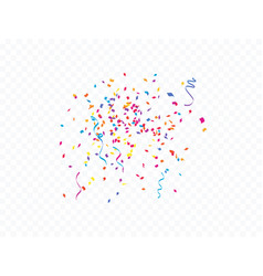 Blue balloons confetti and ribbons celebration Vector Image