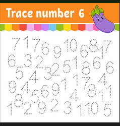 Learning numbers for kids handwriting practice Vector Image