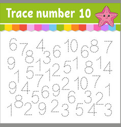 Learning numbers for kids handwriting practice Vector Image