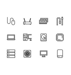 Simple set symbols hand and finge gesture line Vector Image