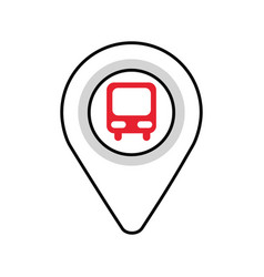 Map pointer with symbol bus station for location Vector Image