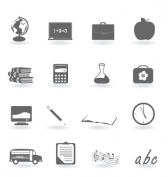 Labels with names and icons school subjects Vector Image