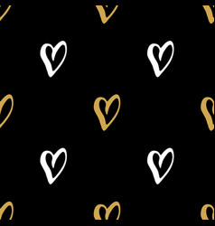 Heart symbol seamless pattern hand drawn sketch Vector Image
