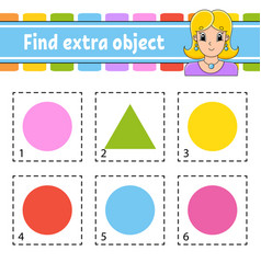 Find extra object educational activity worksheet Vector Image