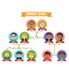 Diagram showing three generation family tree Vector Image