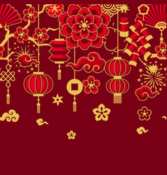 Chinese new year seamless pattern with lanterns Vector Image