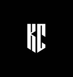 Kc logo monogram with slash style design template Vector Image